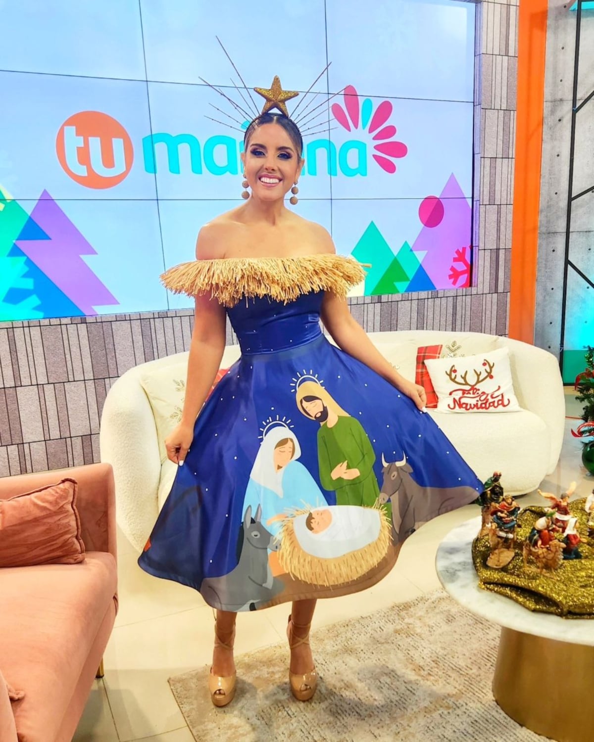 El vestido de pesebre, hecho en Panamá y con un tocado de Estrella de ...